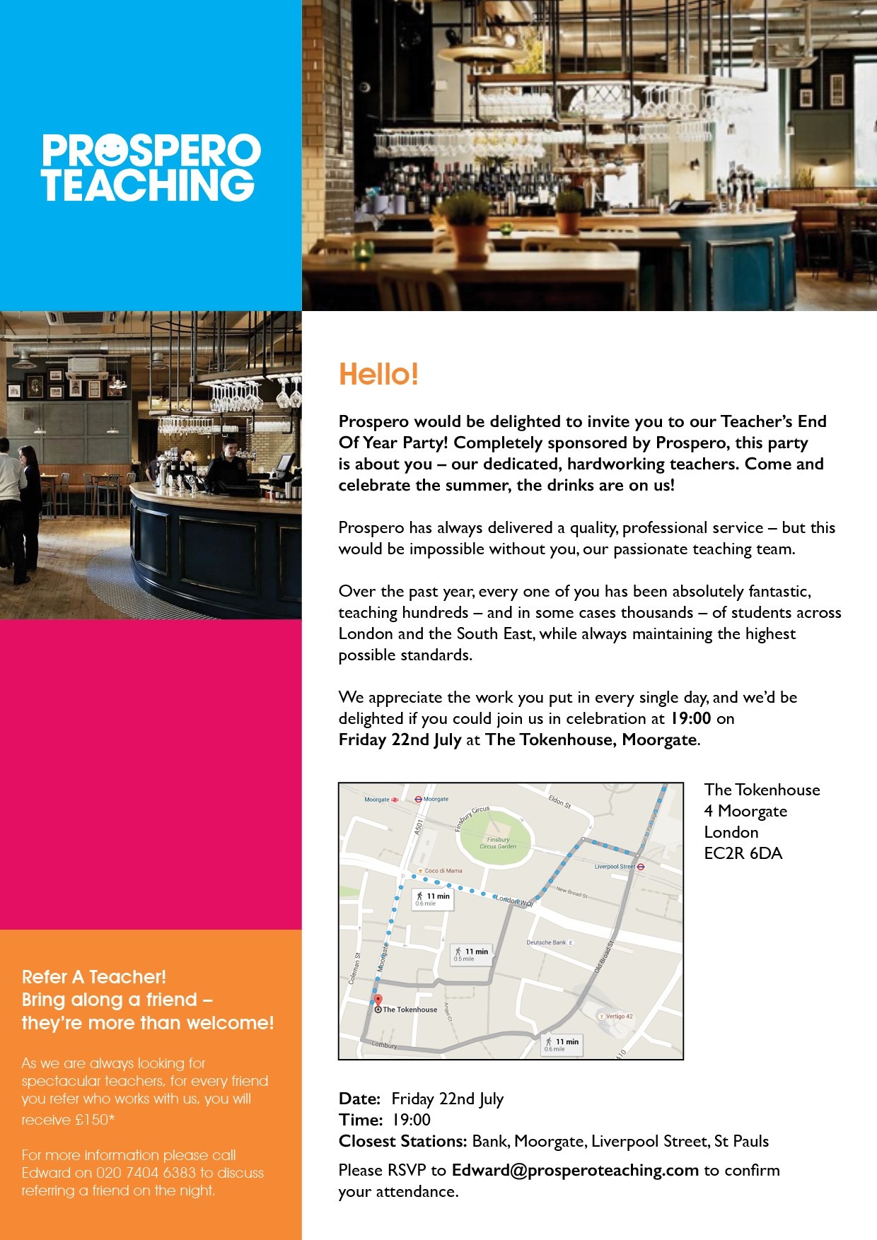 Prospero Teaching: Party for our Teachers